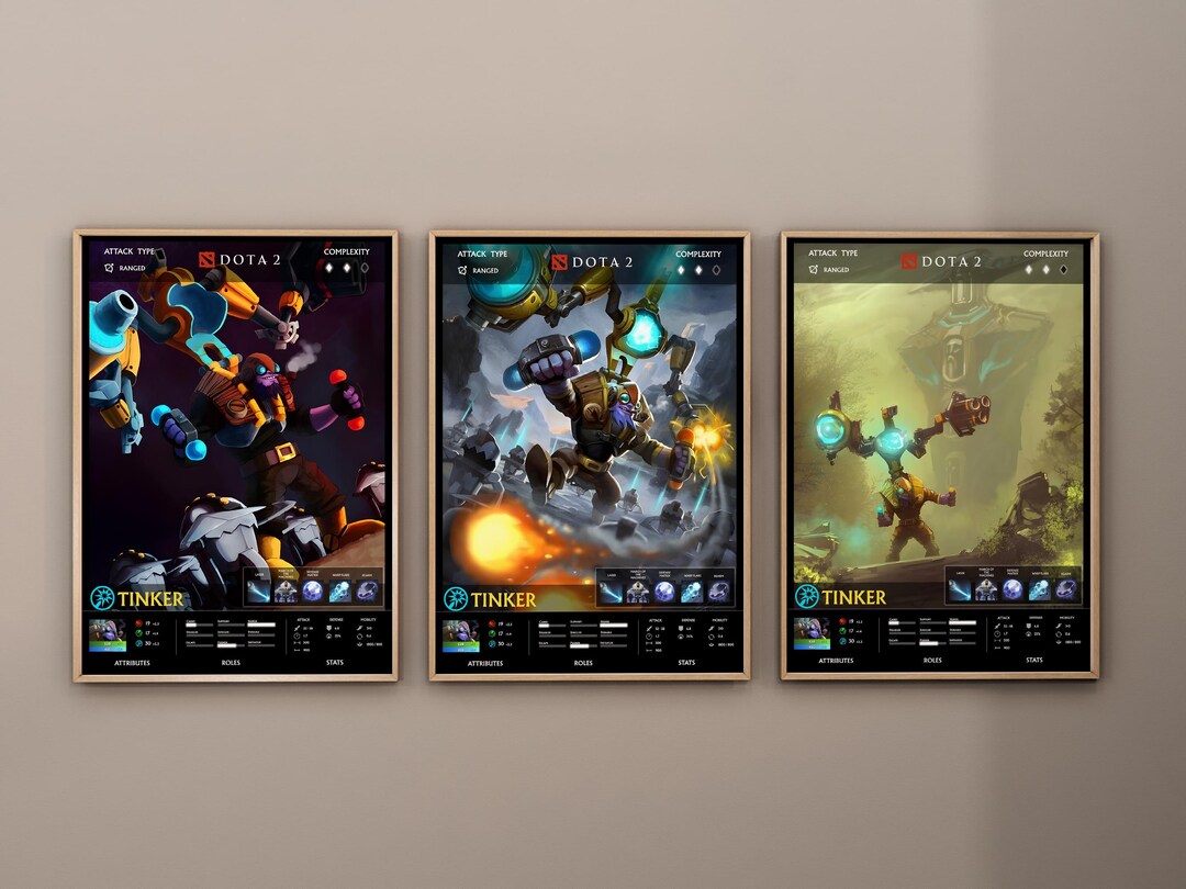 Tinker Dota 2 Game Three Posters Game Room Art Gamer Boys Girls ...