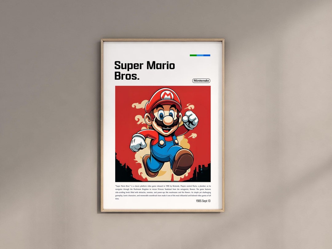 Super Mario Bros Poster, Gaming Room Poster, Gaming Wall Poster, Gaming ...