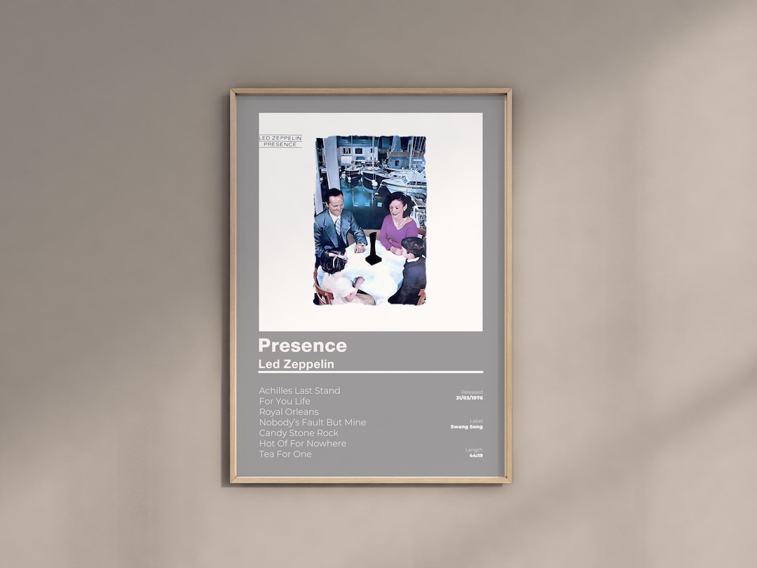 Led Zeppelin Presence Album Cover Print Album Poster Digital Download ...