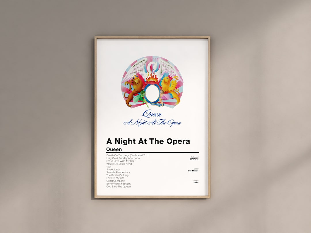 Queen A Night at the Opera Album Cover Print Album Poster Digital ...