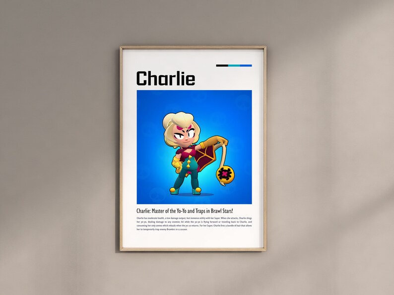 Charlie Brawl Stars Digital Poster Brawl Stars Clipart Brawl Stars ...