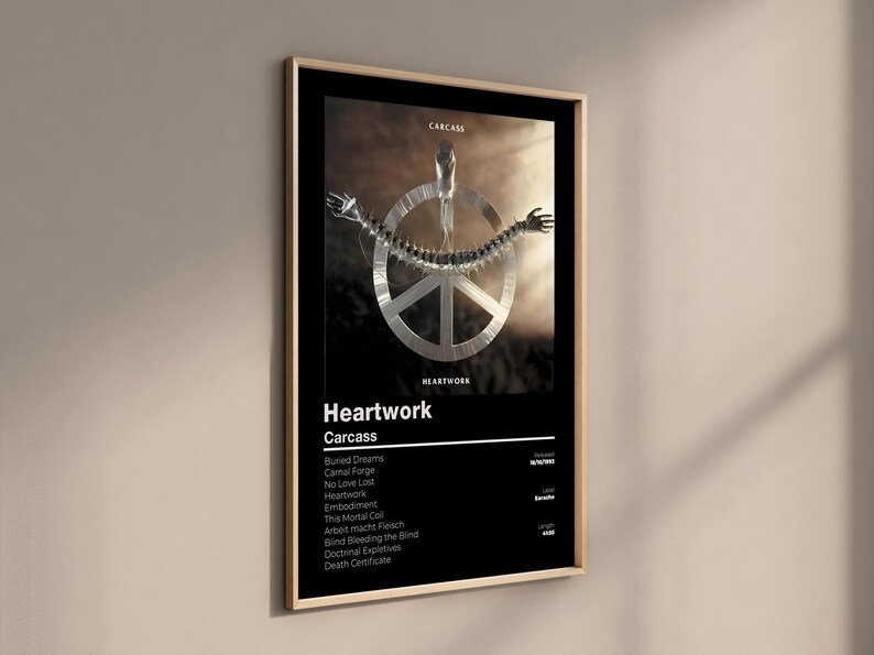 Carcass Heartwork Album Cover Print Album Poster Digital Download ...