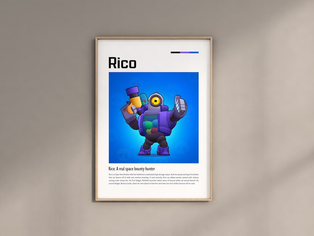 Rico Brawl Stars Rico Digital Poster Brawl Stars Clipart Brawl Stars ...