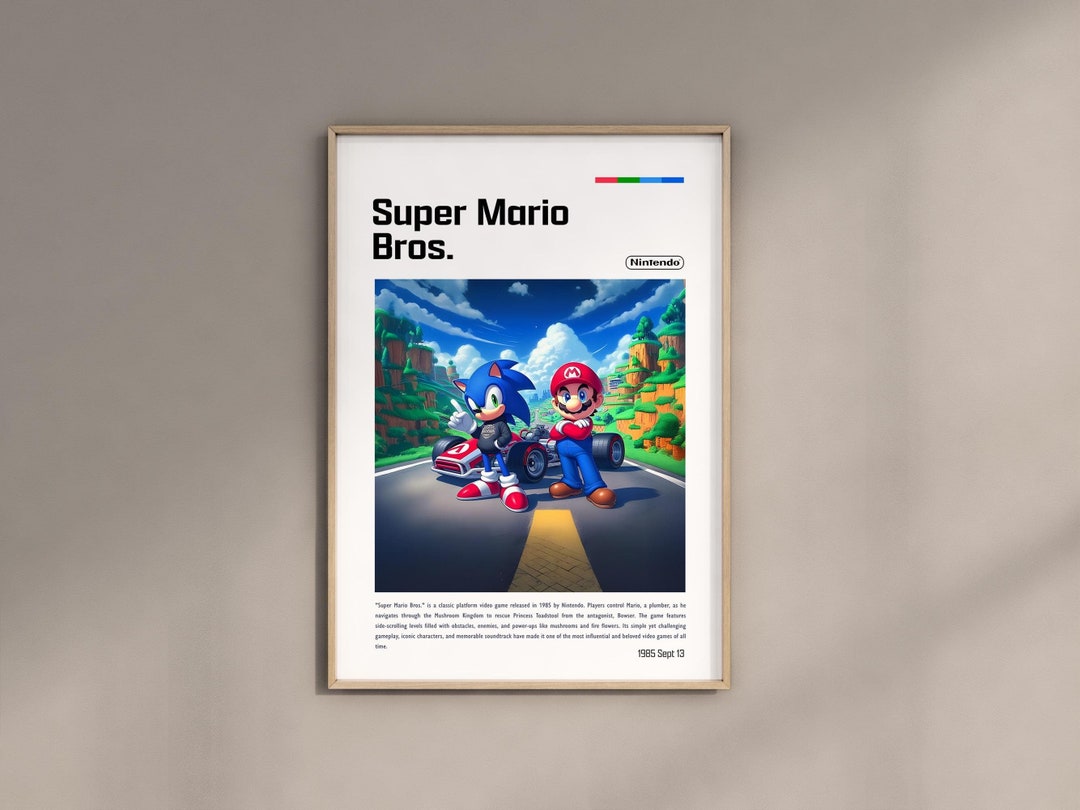 Super Mario Poster Sonic, Gaming Room Poster, Gaming Wall Poster ...