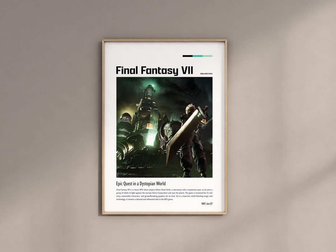 Final Fantasy VII Poster, Gaming Room Poster, Gaming Wall Poster ...