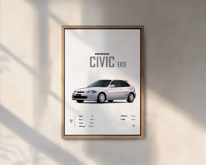 Honda Civic Type R EK9 Poster: JDM Car Illustration (digital Print) - Etsy