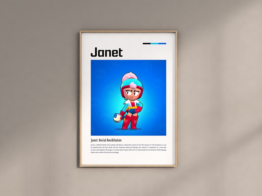 Janet Brawl Stars Janet Digital Poster Brawl Stars Clipart Brawl Stars ...