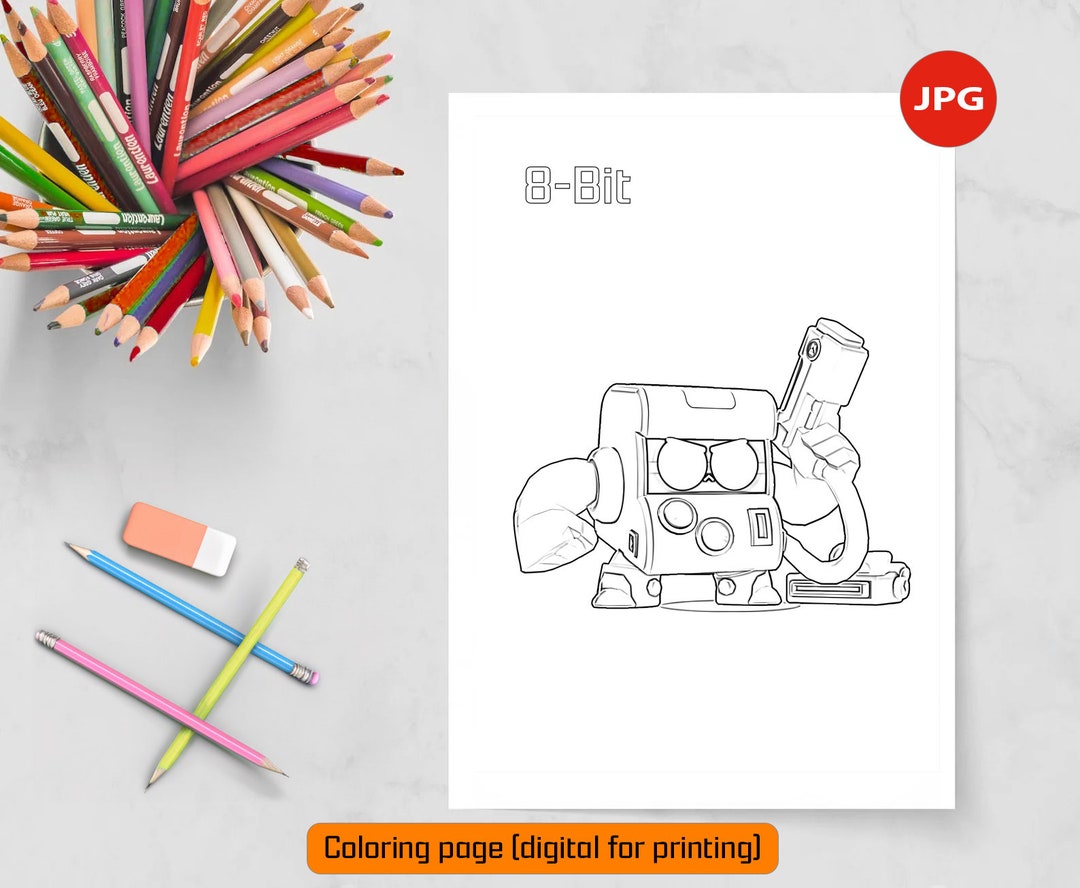 8-bit Coloring Page Brawl Stars Digital Poster Brawl Stars Clipart ...