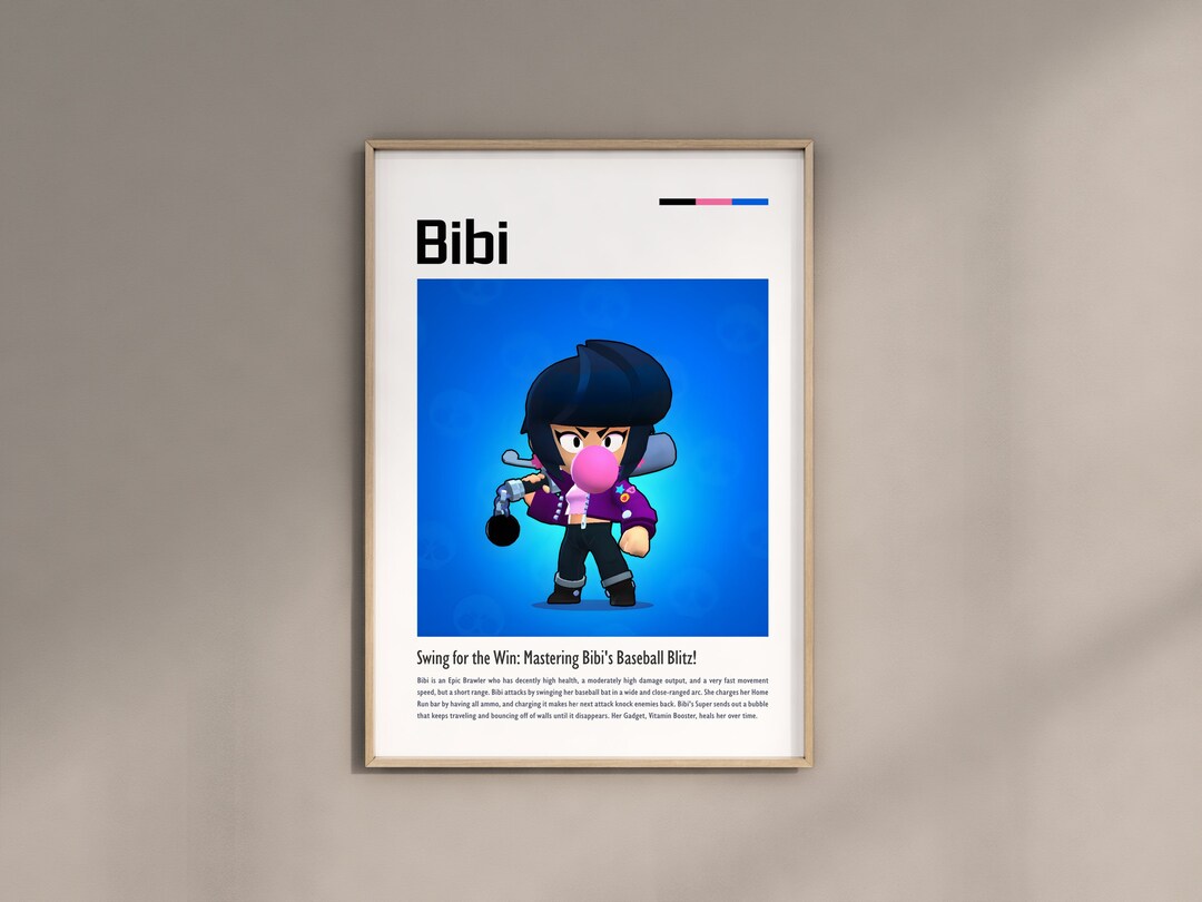 Bibi Brawl Stars Digital Poster Brawl Stars Clipart Brawl Stars Instant ...