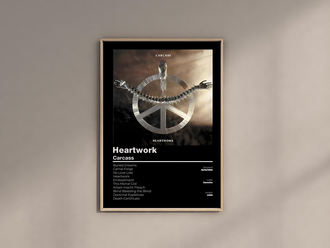 Carcass Heartwork Album Cover Print Album Poster Digital Download ...