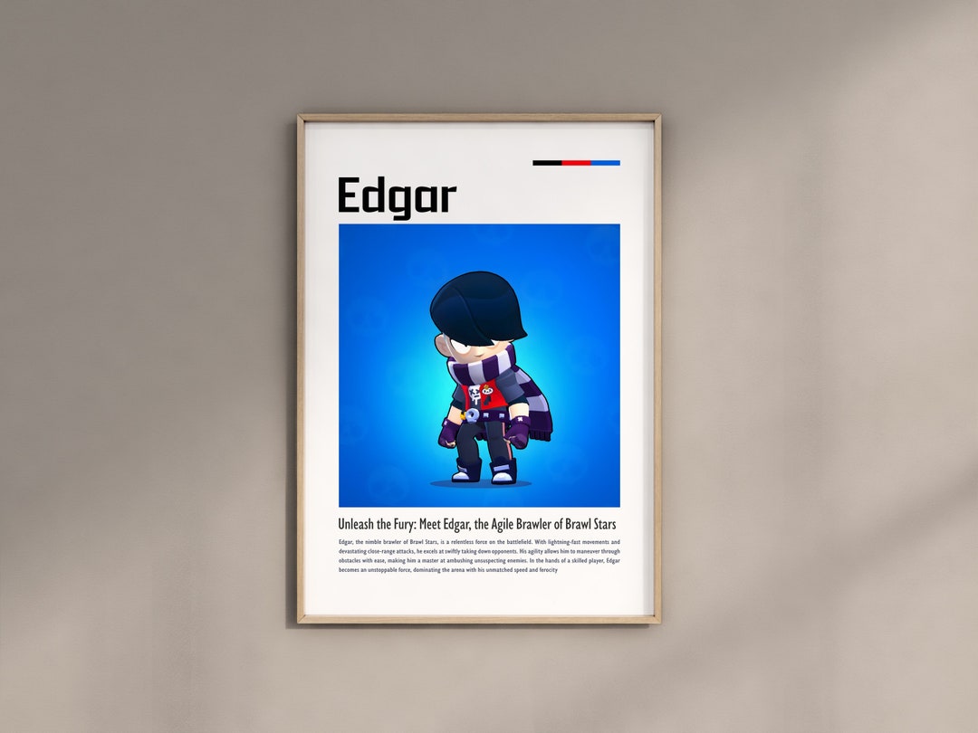 Edgar Brawl Stars Poster Digital Poster Brawl Stars Clipart Brawl Stars ...