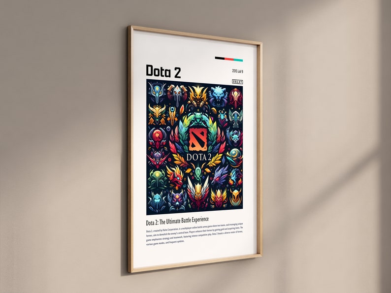 Dota 2 Poster Gaming Room Poster Print Game Video Games Digital Poster ...