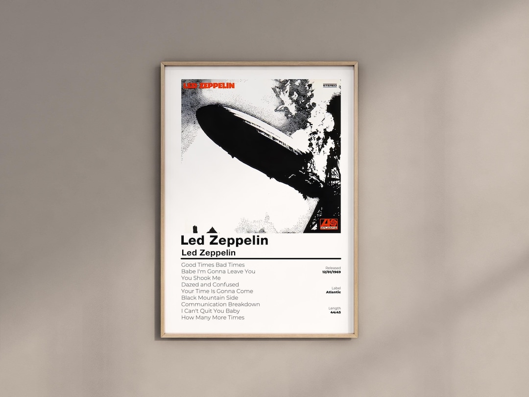 Led Zeppelin First Album Cover Print Album Poster Digital Download ...