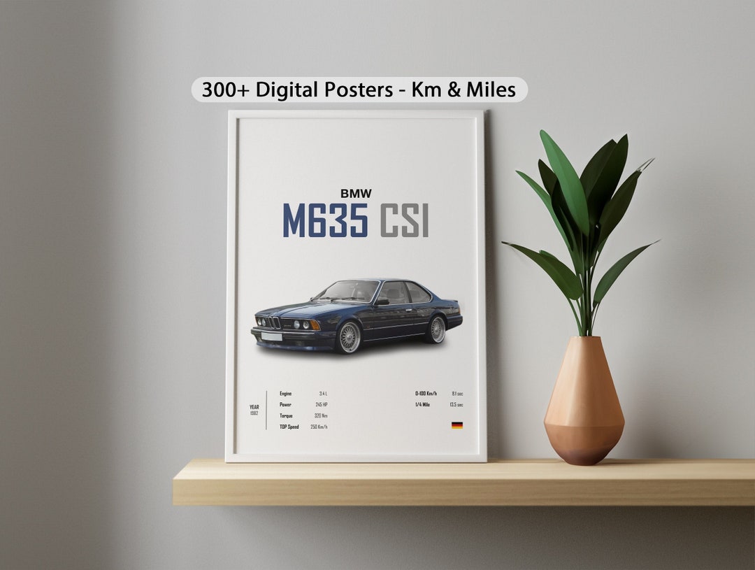 BMW 635 CSI Car Poster: Kids Room Decor (digital Print) - Etsy
