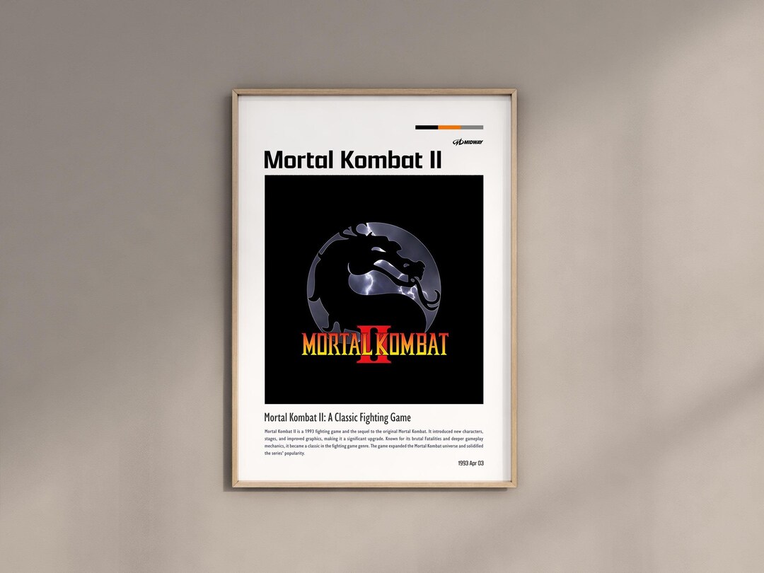 Mortal Kombat II Poster, Gaming Room Poster, Gaming Wall Poster, Gaming ...