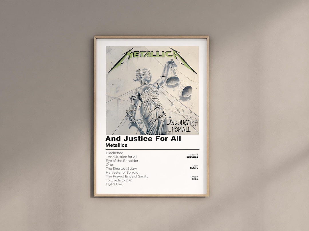 Metallica ...and Justice for All Album Cover Print Album Poster Digital ...