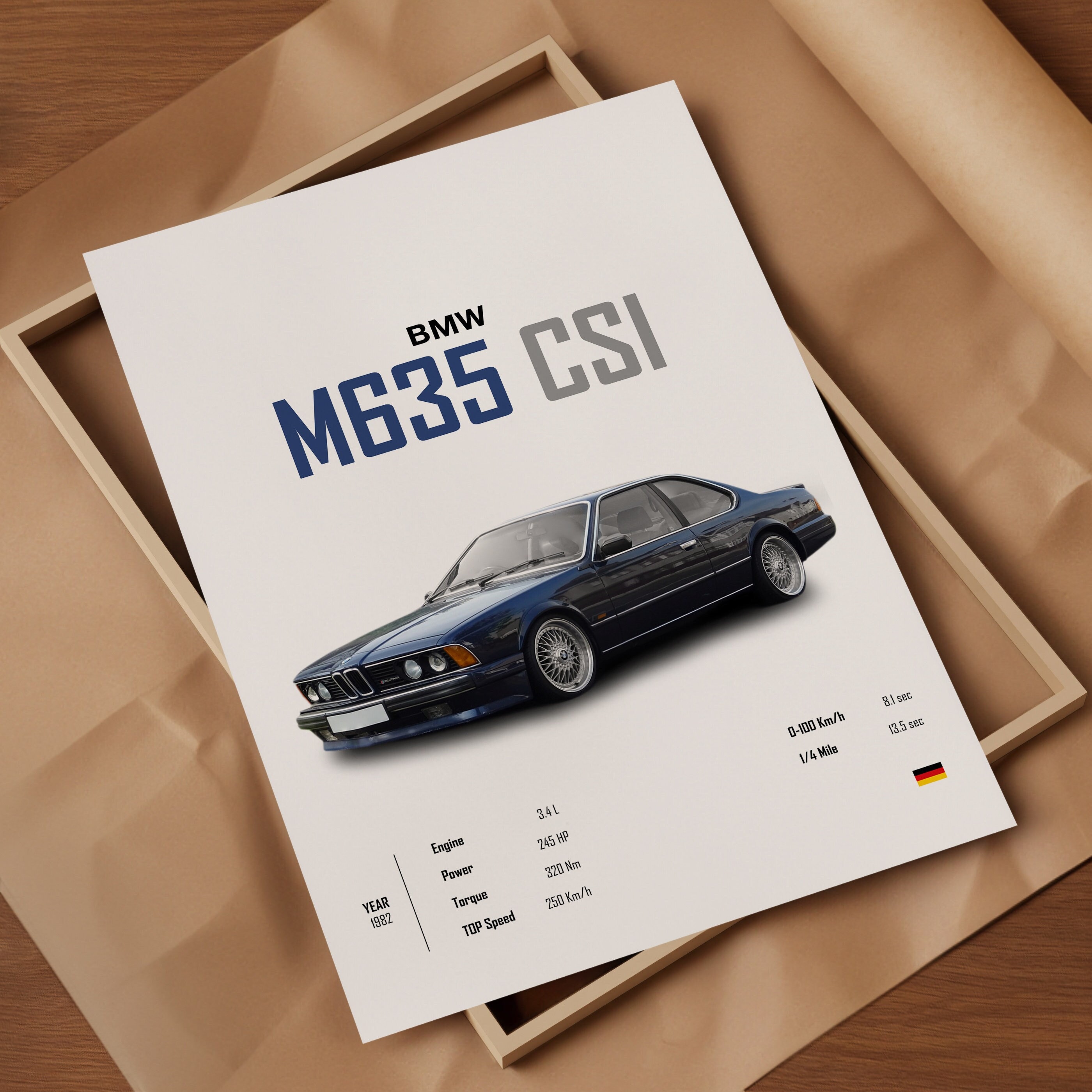BMW 635 CSI Car Poster: Kids Room Decor (digital Print) - Etsy