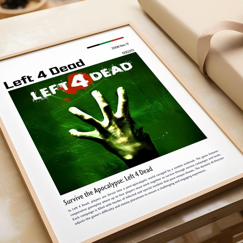 Left 4 Dead Poster, Gaming Room Poster, Gaming Wall Poster, Gaming ...