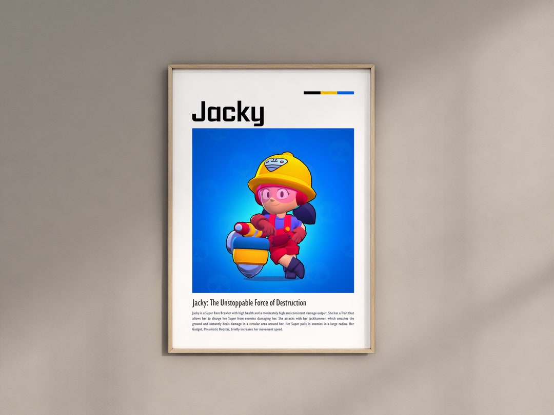 Jacky Brawl Stars Edgar Digital Poster Brawl Stars Clipart Brawl Stars ...