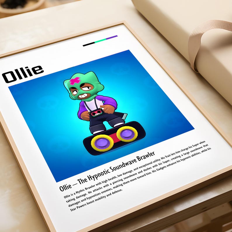 Brawl Stars Poster Ollie Digital Poster Brawl Stars Clipart Brawl Stars Instant Download Kids ...