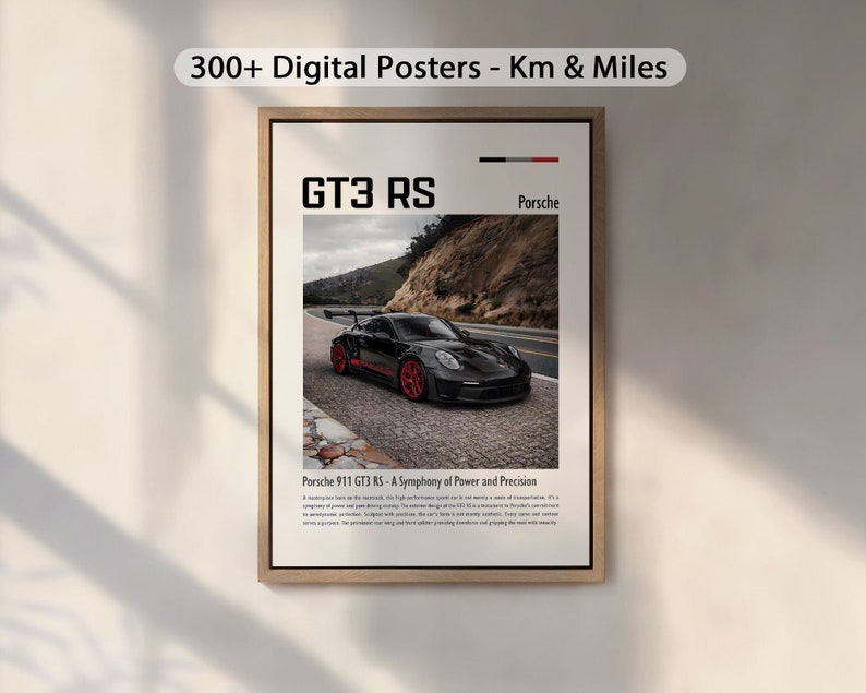 Porsche 911 GT3 RS Car Poster: Kids Room Decor (digital Download) - Etsy