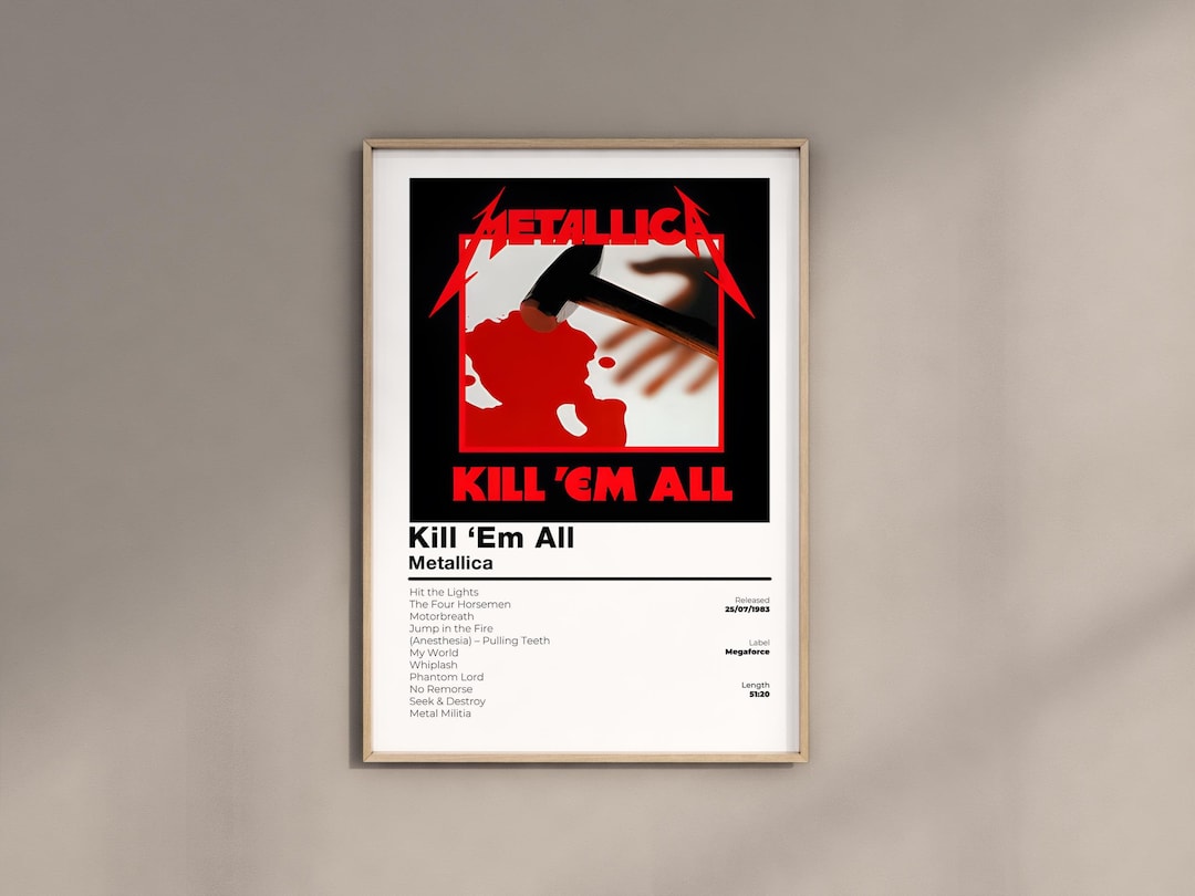 Metallica Kill Em All Album Cover Print Album Poster Digital Download ...