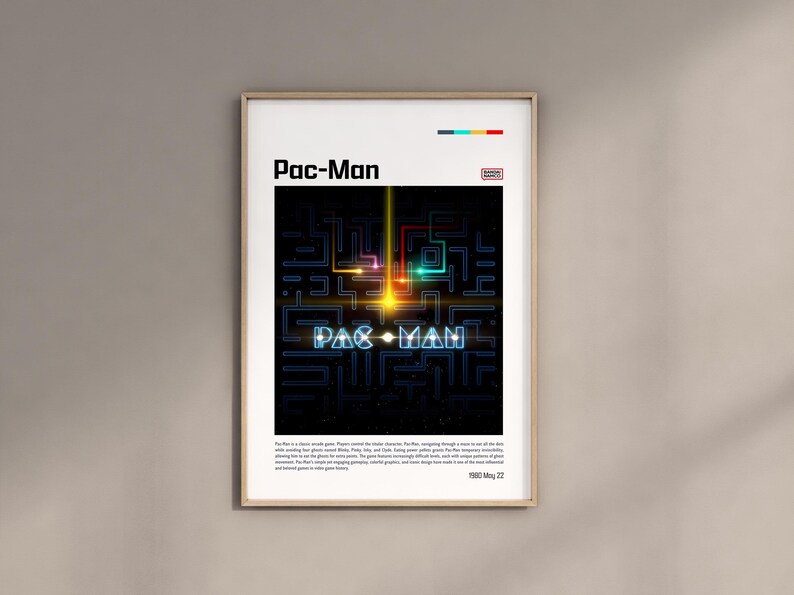Pac Man Pacman Poster, Gaming Room Poster, Gaming Wall Poster, Gaming ...