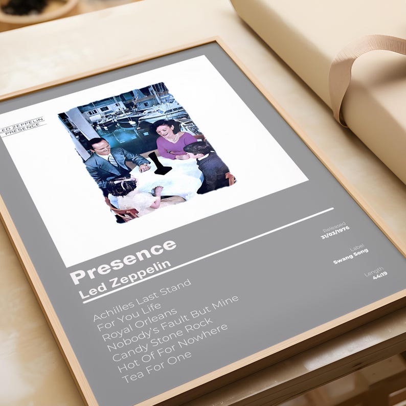 Led Zeppelin Presence Album Cover Print Album Poster Digital Download ...