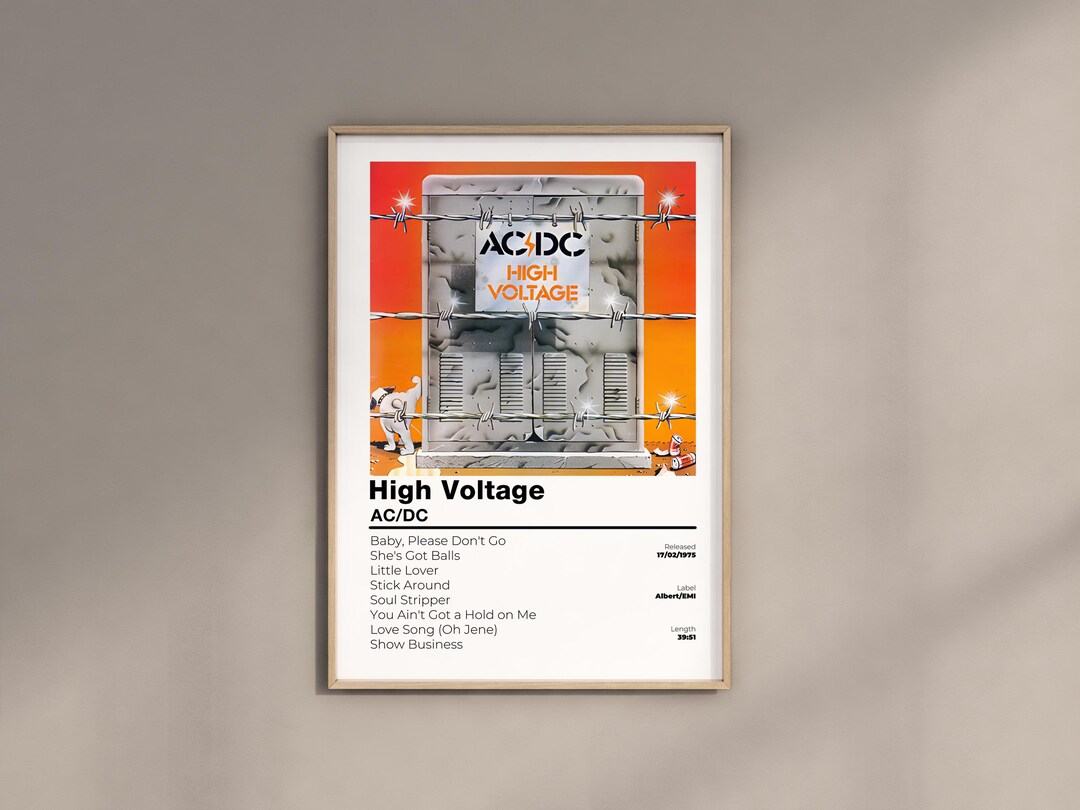 ACDC High Voltage Album Cover Print Album Poster Digital Download Minimalist Music Poster Music ...