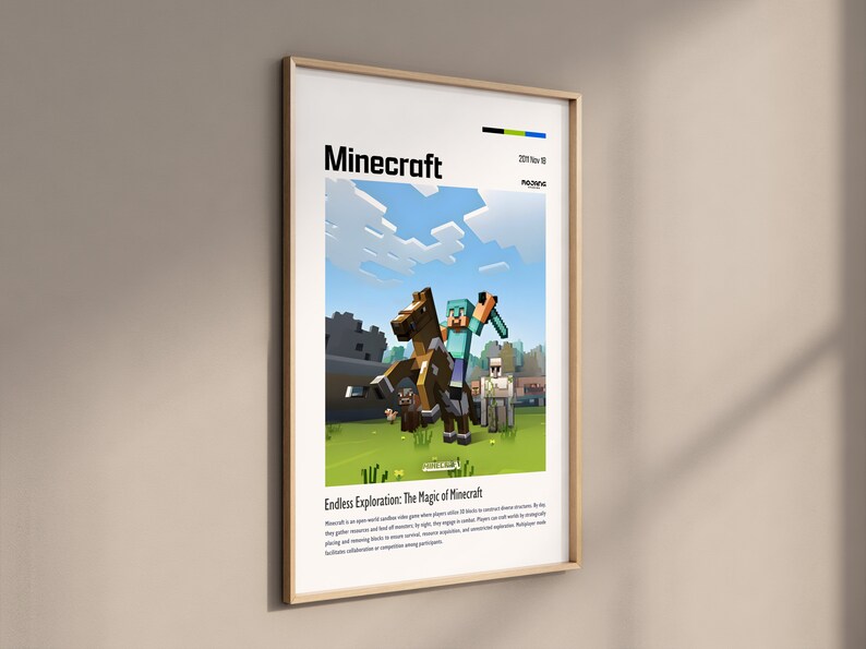 Minecraft Poster Gaming Room Poster Print Game Video Games Digital ...