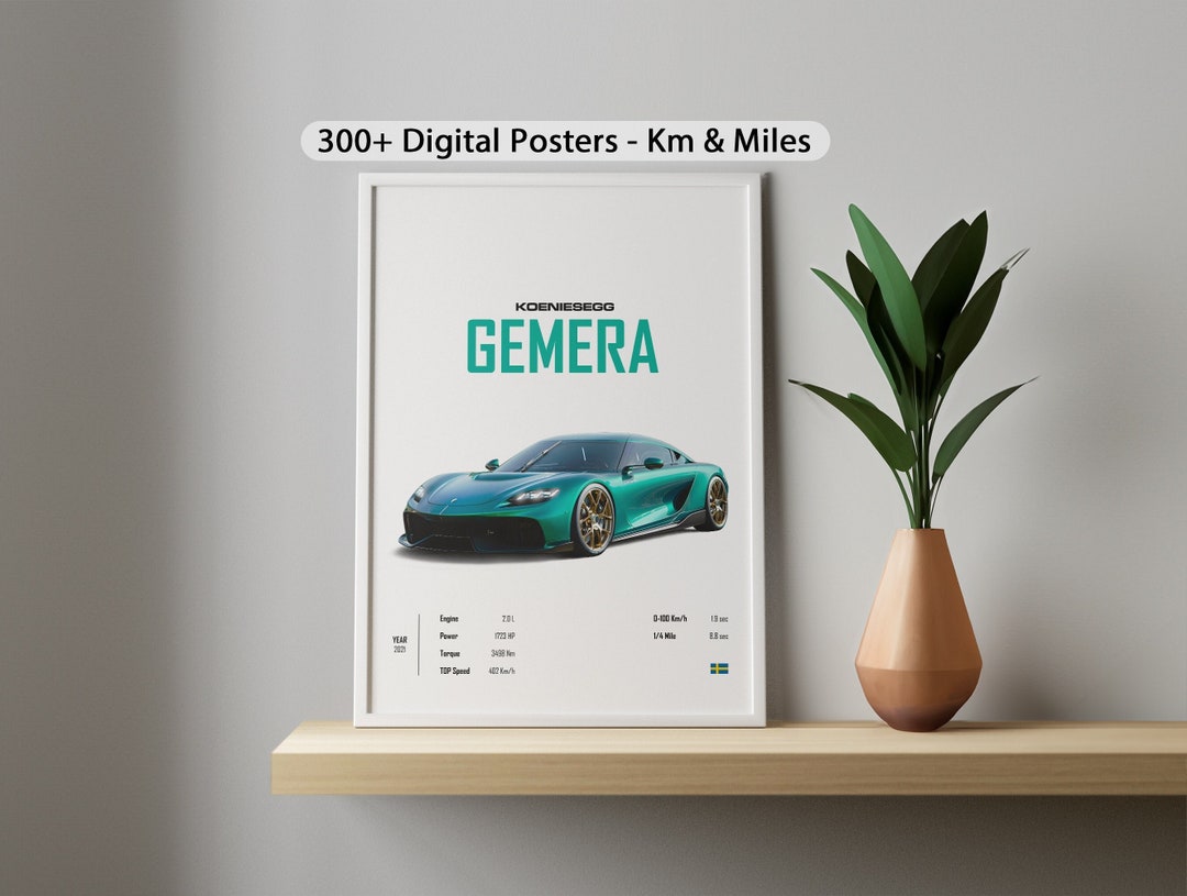 Koenigsegg Gemera Car Poster: Kids Room Decor (digital Print) - Etsy
