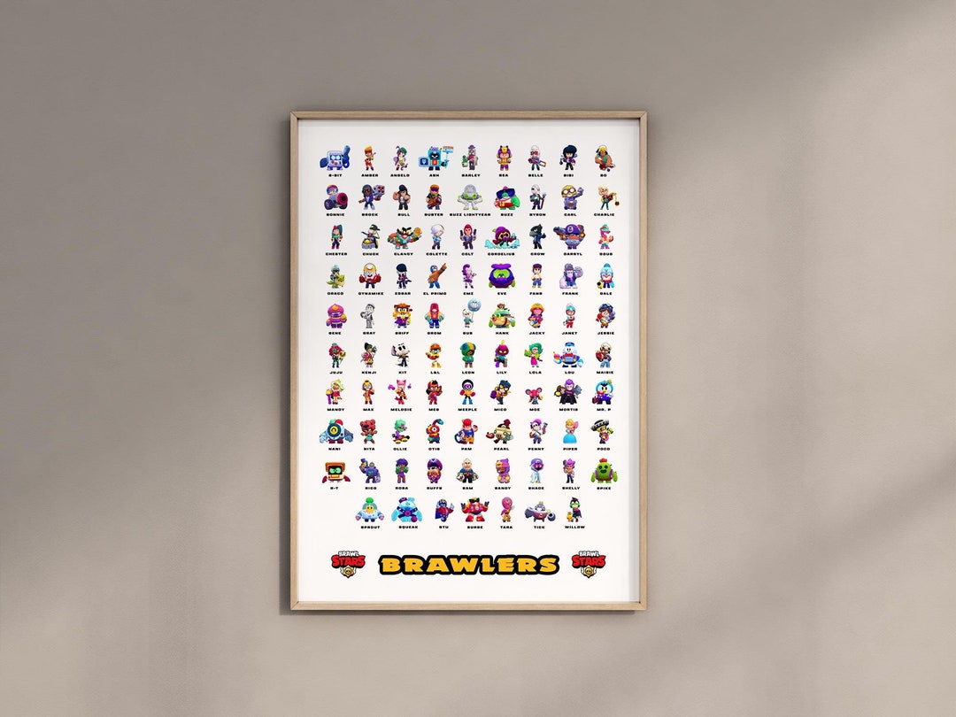 All Brawlers Brawl Stars Digital Poster Brawl Stars Clipart Brawl Stars ...