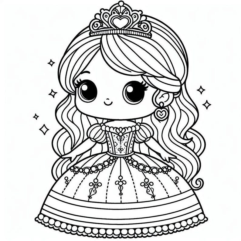 Princess Coloring Book. Queen. Set of 12 Magical Coloring Pages for ...