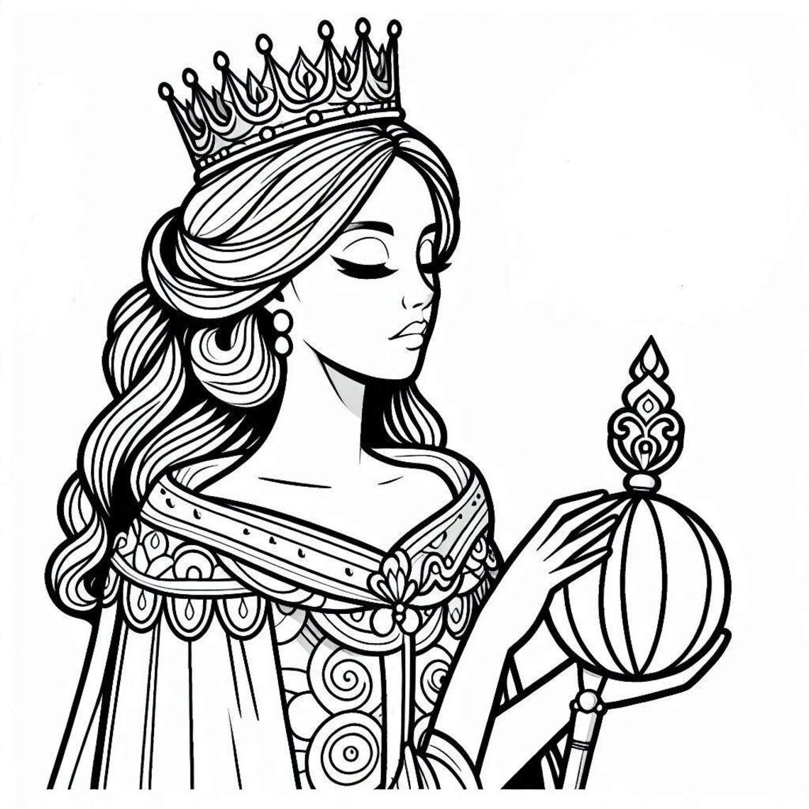 Queeroyal Relaxationns Coloring Book Set - 20 Printable Princess ...