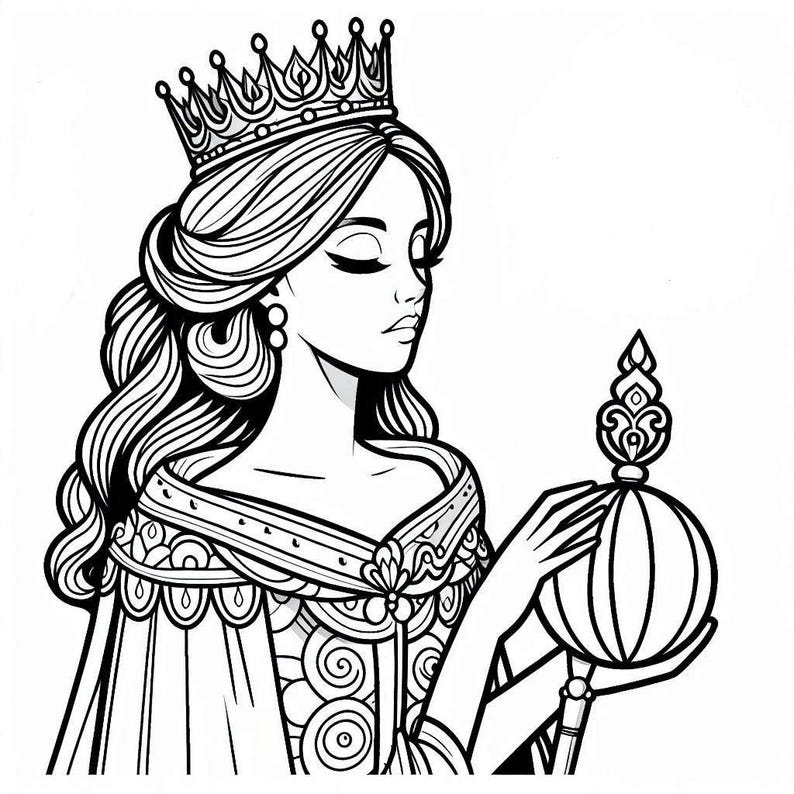 Queeroyal Relaxationns Coloring Book Set - 20 Printable Princess ...