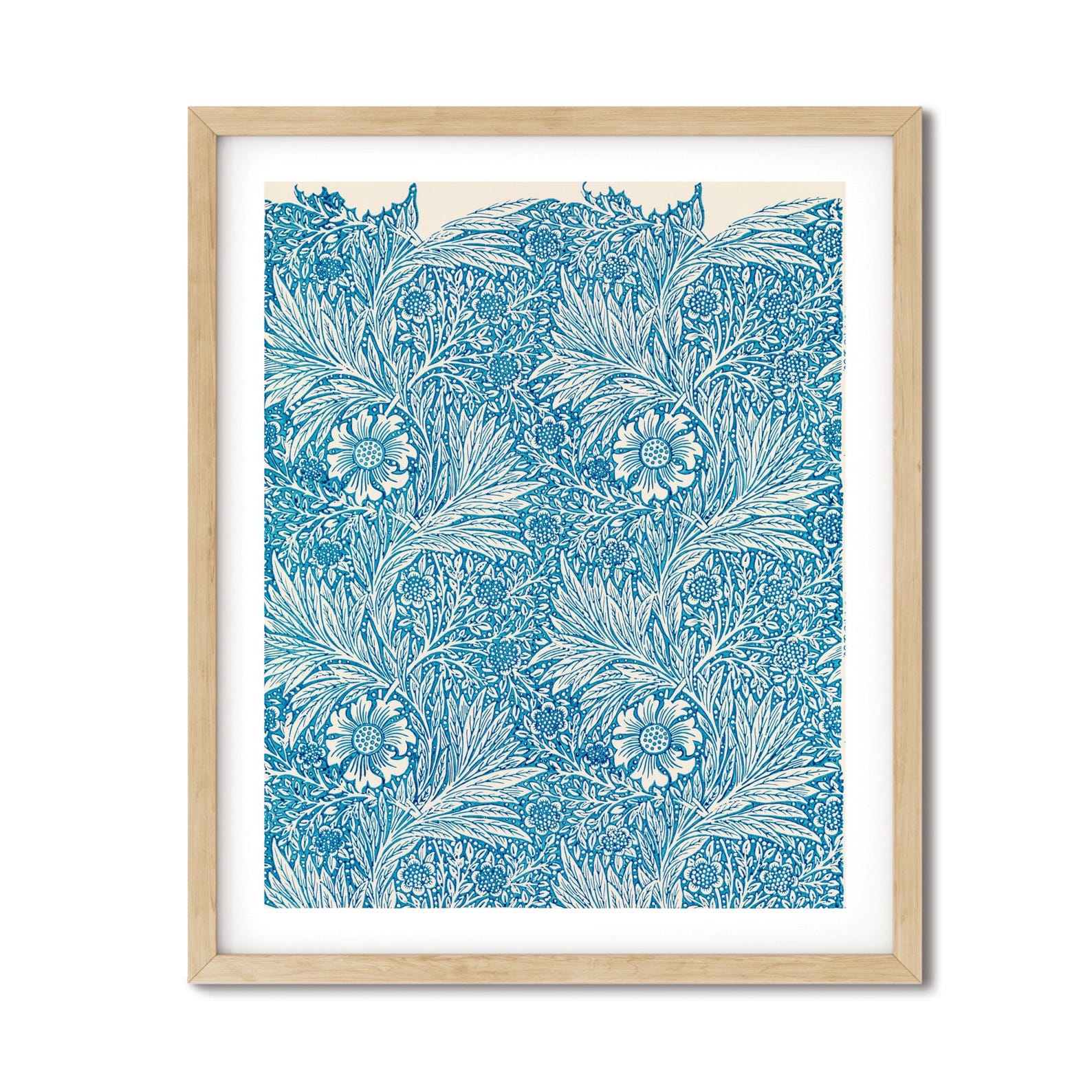 Vintage Floral Pattern | William Morris Style Blue Botanical Art | High ...