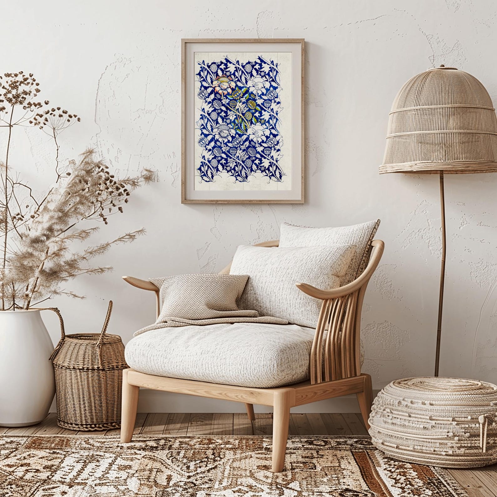 Blue and White Floral Pattern | Vintage Decorative Art | PRINTABLE ...