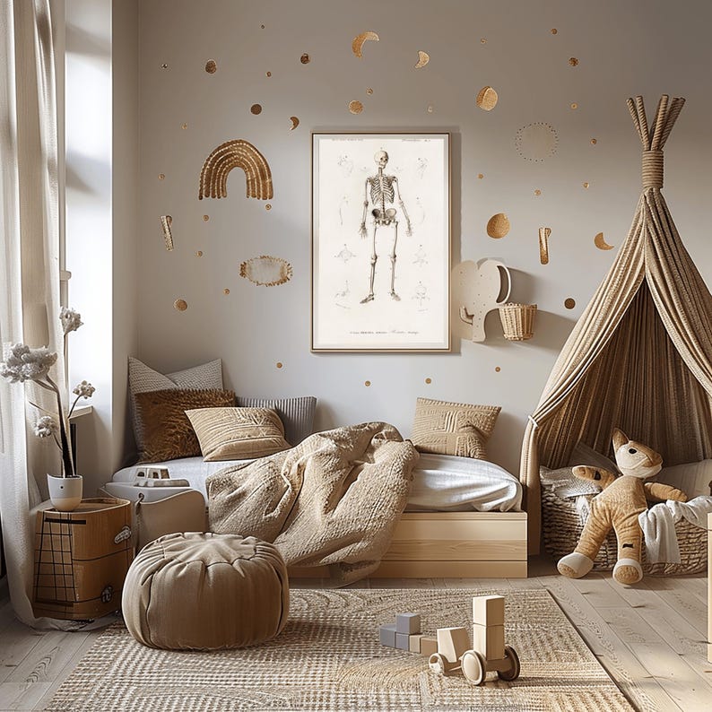 Vintage Human Skeleton Anatomy | Medical Illustration | PRINTABLE ...