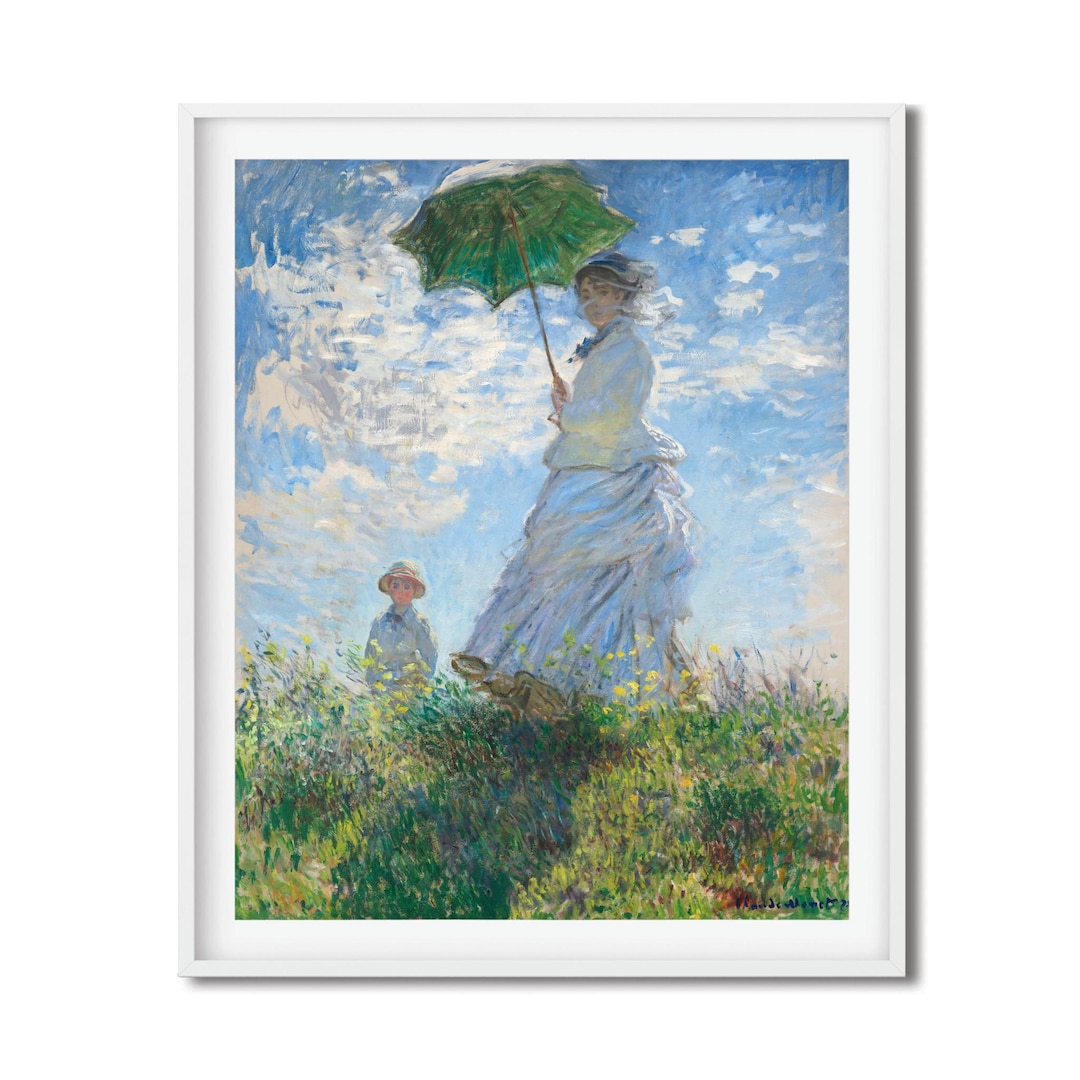 Lady With a Parasol | Claude Monet Impressionist Art | Woman and Child ...
