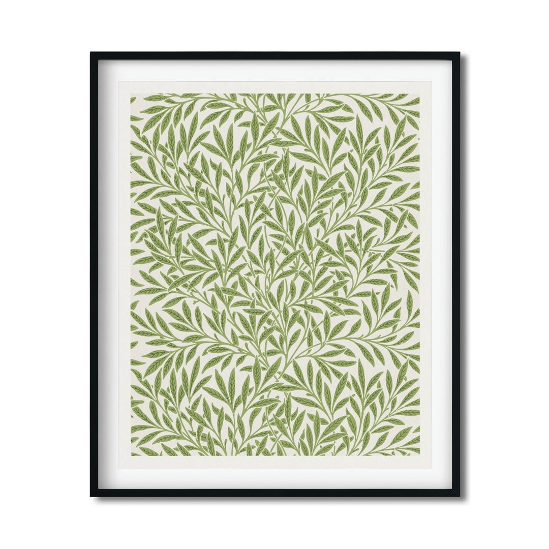Willow Leaf Pattern Digital Download | Green Botanical Print | High ...