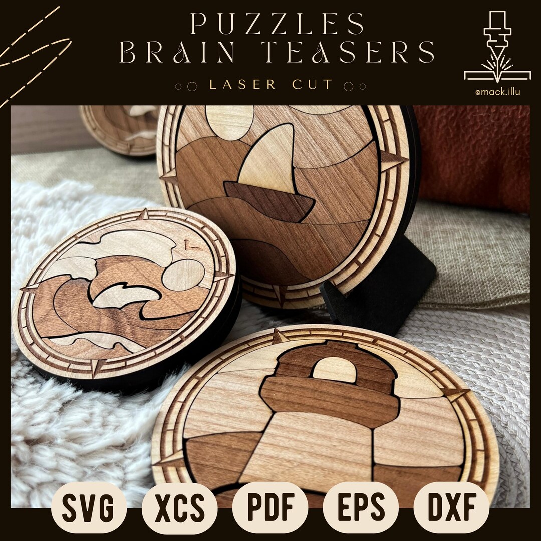 Svg-bundle 3 Puzzles,brain Teasers-puzzles Lighthouse,boat,wave,sea ...