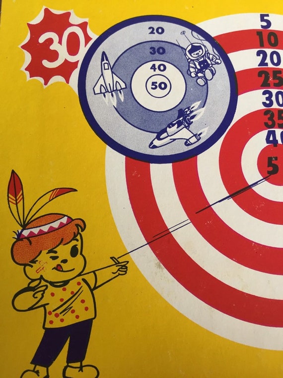 MAGNET DART GAME vintage toy children target skill animals Japan Toys ...