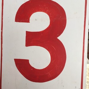 METAL NUMBER SIGN Vintage Enameled Free Standing Number 3 - Etsy