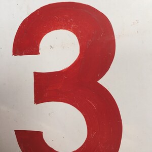 METAL NUMBER SIGN Vintage Enameled Free Standing Number 3 - Etsy