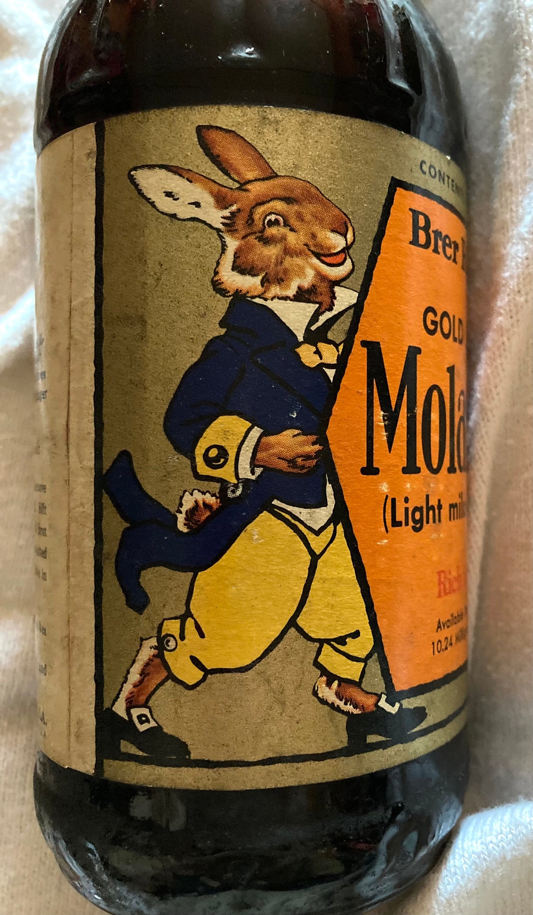 VINTAGE ADVERTISING BOTTLE Brer Rabbit Molasses Glass Collectible Great ...