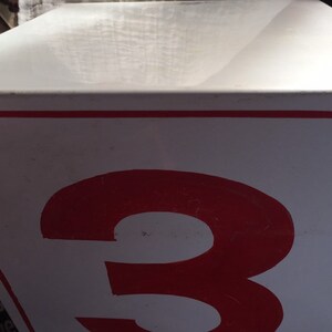 METAL NUMBER SIGN Vintage Enameled Free Standing Number 3 - Etsy