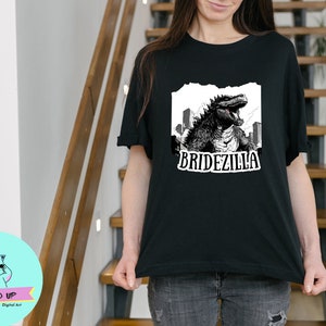 Godzilla Bridezilla Digital Art Black and White Wedding Decor SVG & PNG ...