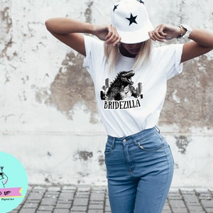 Godzilla Bridezilla Digital Art Black and White Wedding Decor SVG & PNG ...