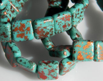 Square glass beads | Etsy