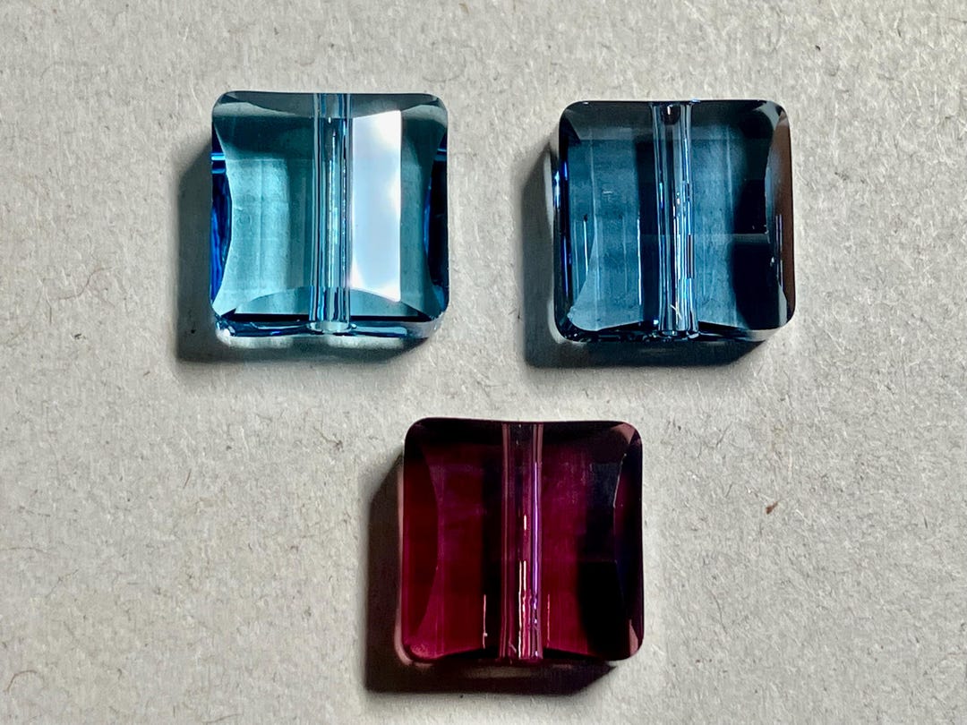 Vintage Swarovski Crystal 10mm Square Stairway Bead Crystal Beads ...
